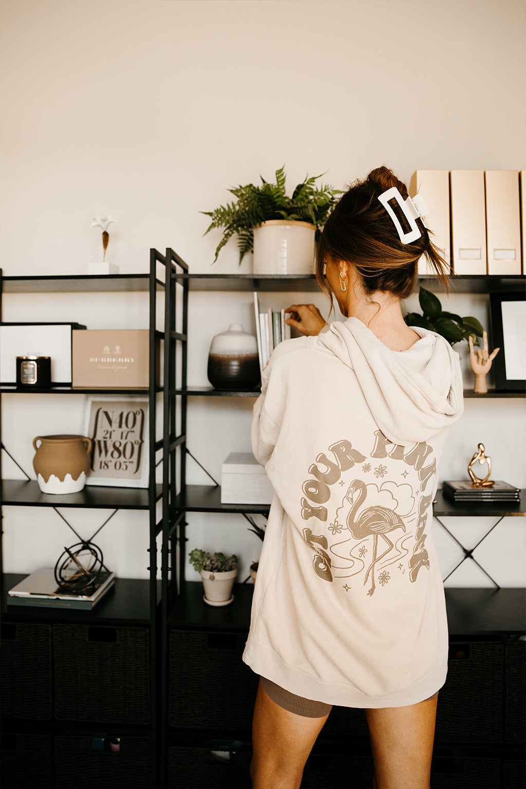 Get Your Pink Back Pigment Dyed Ivory Hoodie