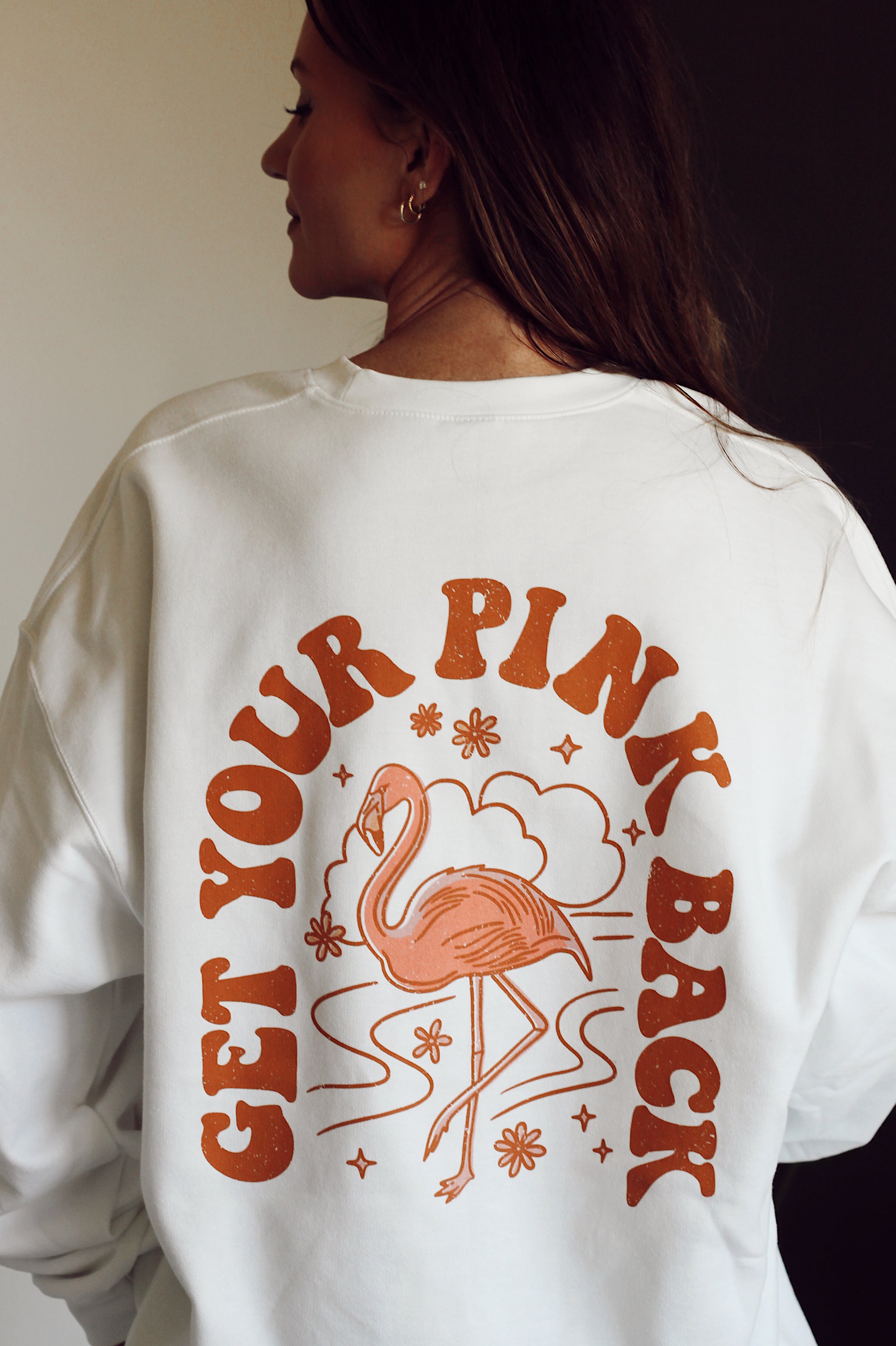 Get Your Pink Back White Crewneck
